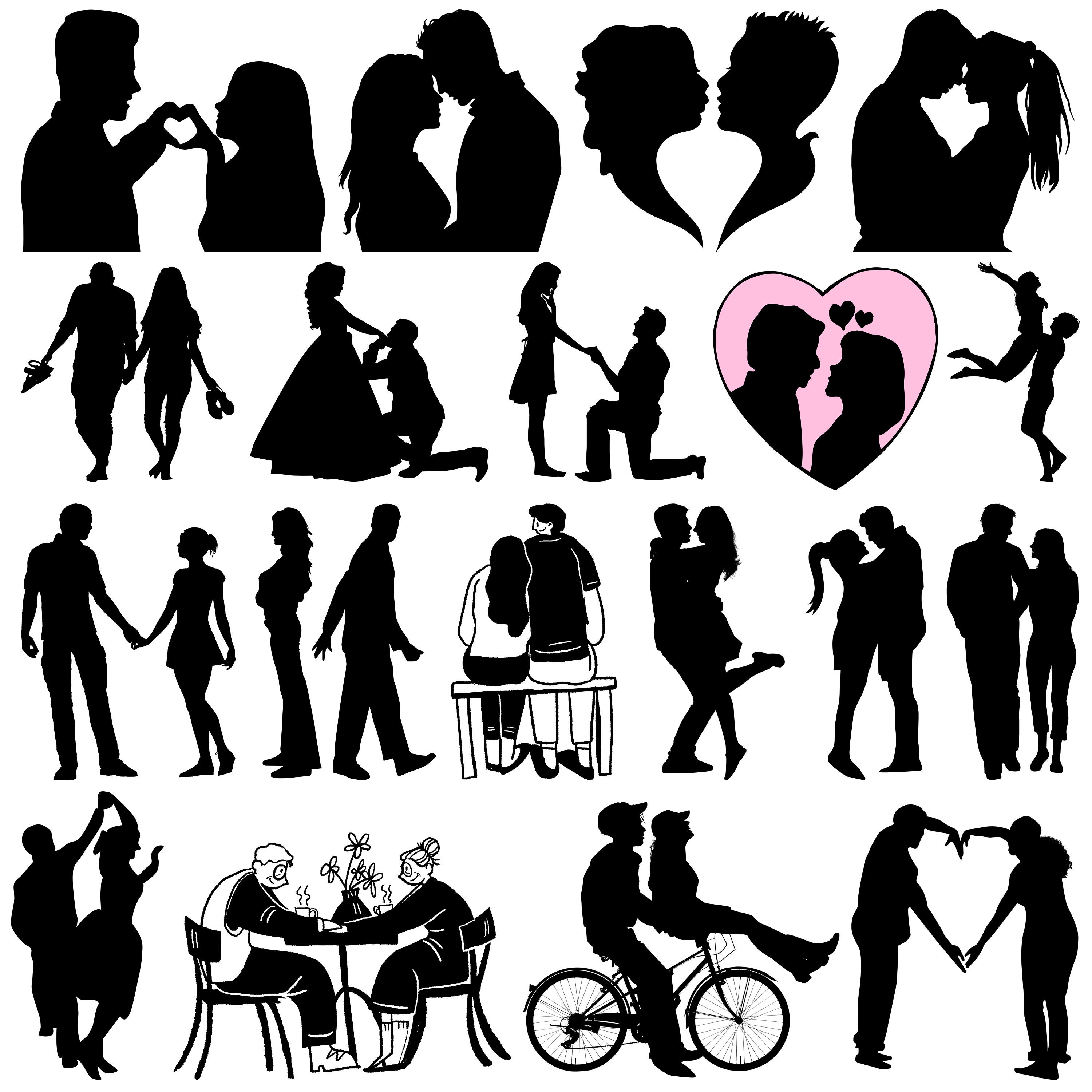 Couple SVG Bundle, Couple Clipart, Couple SVG Cut Files for Cricut ...