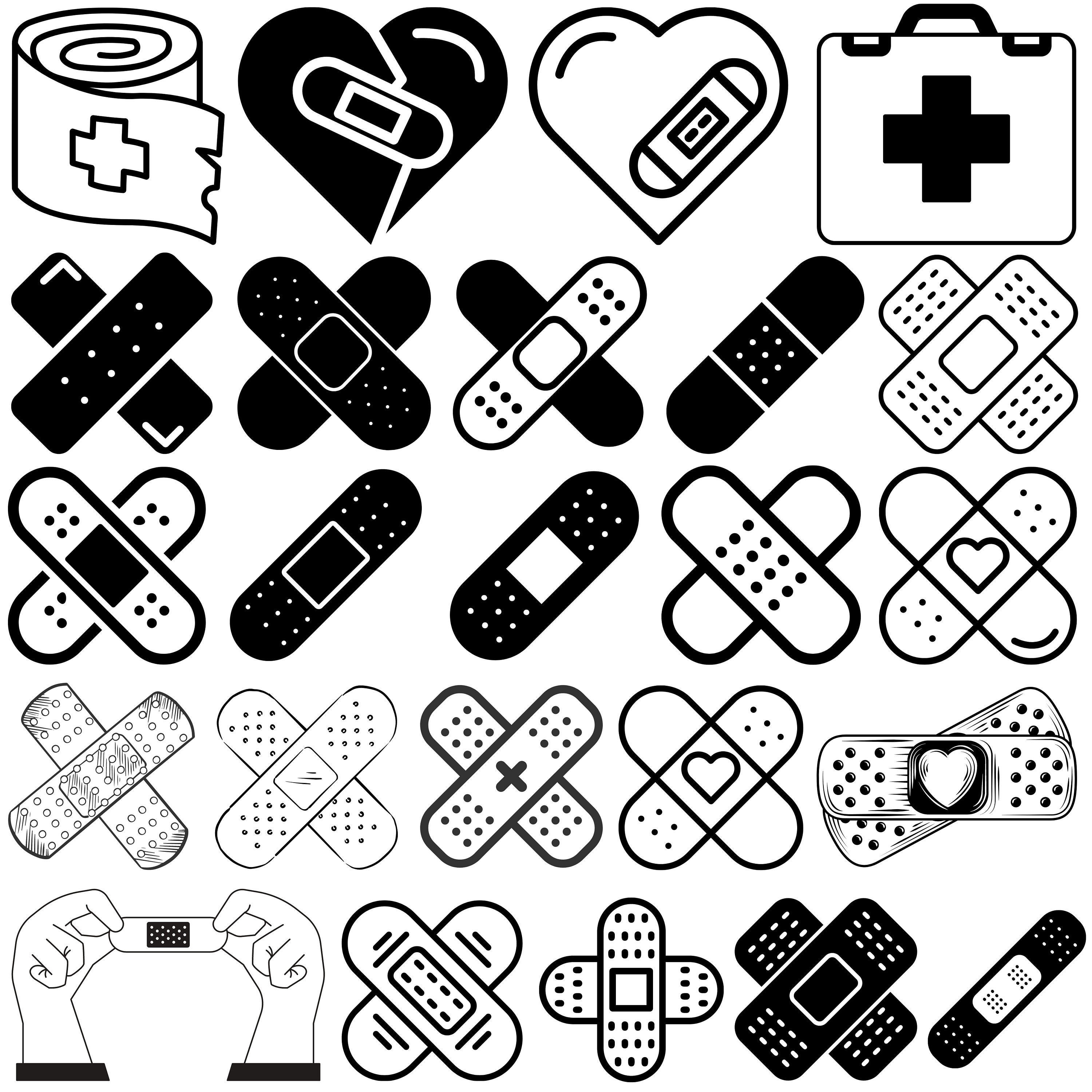 Band Aid SVG Bundle, First Aid, Medical SVG, First Aid Clipart ...