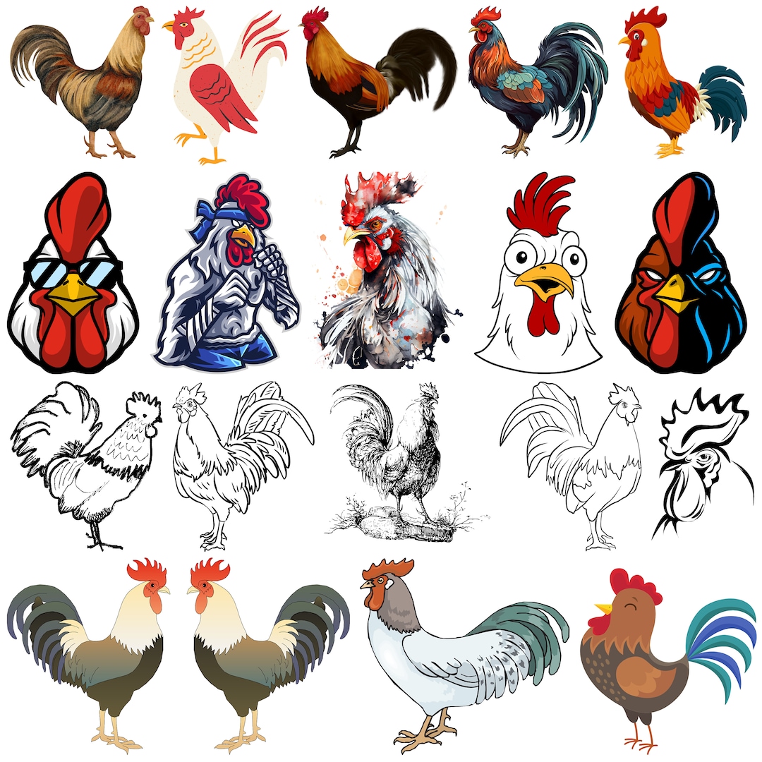 Rooster SVG Bundle, Rooster Eps, Rooster Vector, Rooster Monogram Svg ...