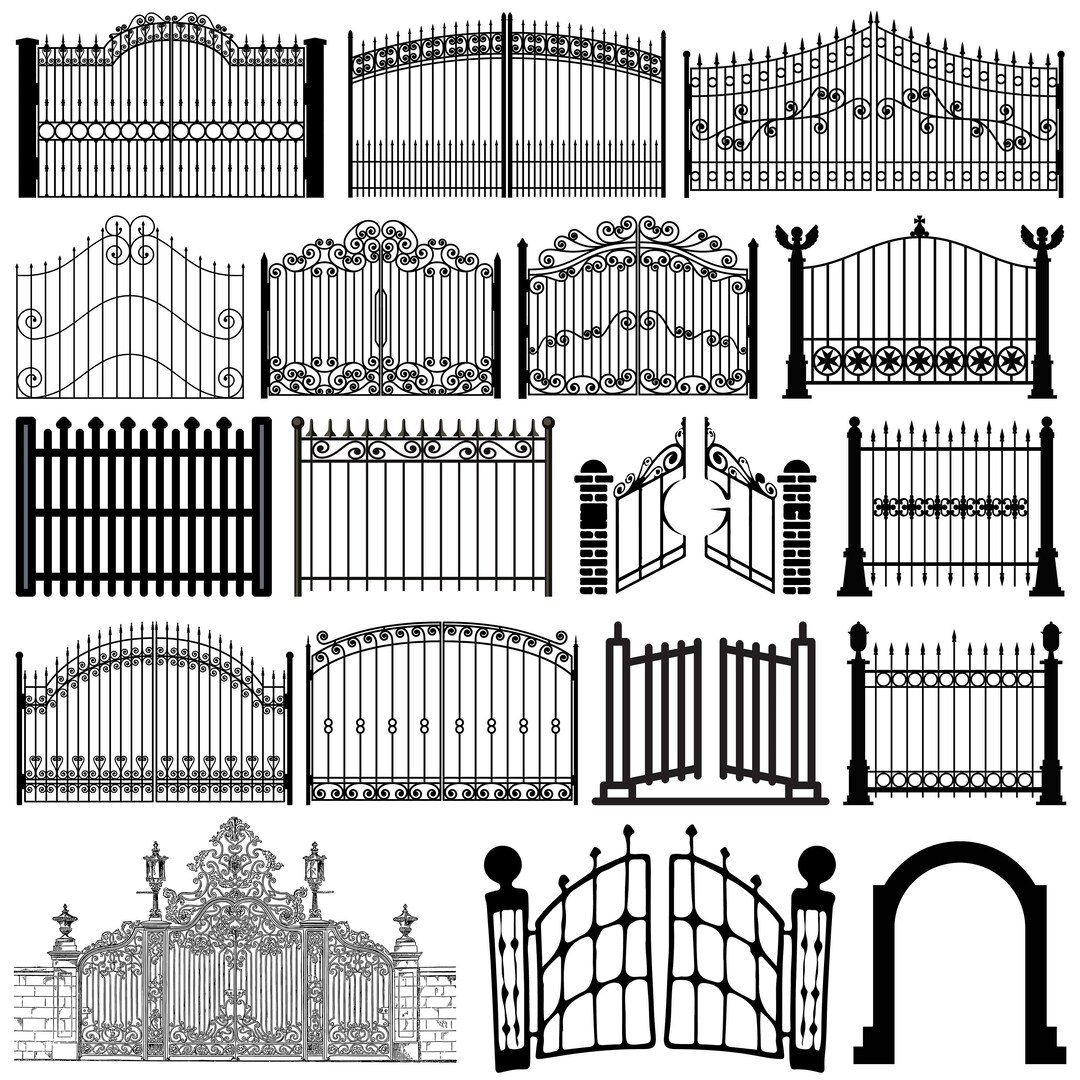Gate SVG Bundle, Gate Silhouette, House Gate Svg, Gate Vector, Gate ...