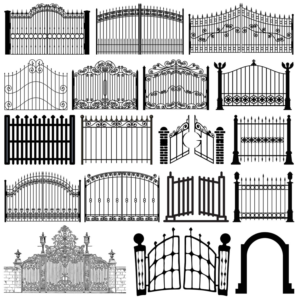 Gate SVG Bundle, Gate Silhouette, House Gate Svg, Gate Vector, Gate ...