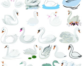 SWAN SVG BUNDLE, Swan Svg, Swan Bundle Png, Swan Clipart, Swan Cut Files for Cricut, Swan Vector ...