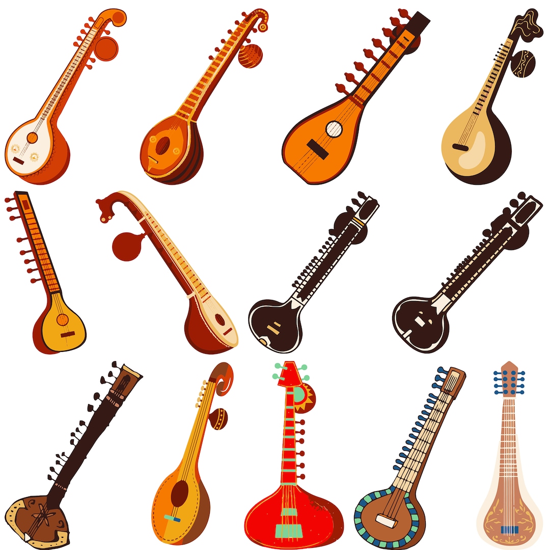 Sitar SVG Bundle, Sitar Clipart, Music Lovers, Musical Instrument Svg ...