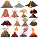 Volcano Scene SVG Bundle, Volcano Png, Volcano Vector, Volcano Clipart ...