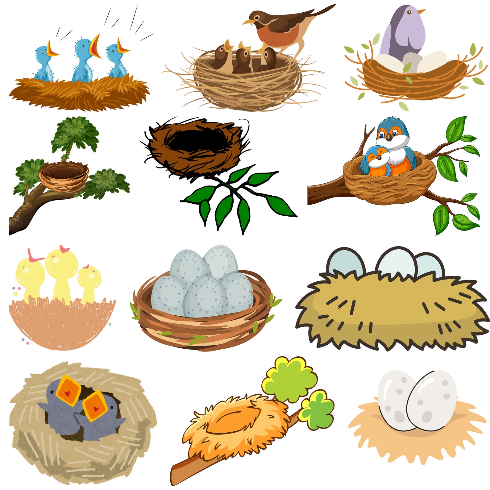 Bird Nest Svg Bundle Bird Nest Vector Bird Nest Clipart Nest Cricut
