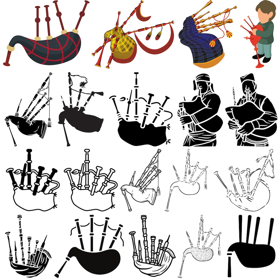 Bagpipe SVG Bundle, Bagpipes Vector, Scottish Bagpipes, Bagpiper ...
