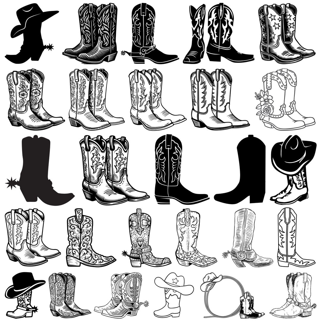 Cowboy Boot SVG Bundle, Cowboy Boot Png , Cowboy Boot Eps, Cowboy Boot ...