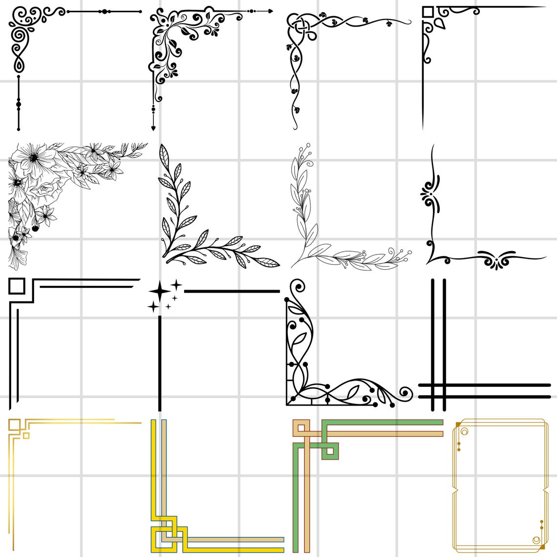 Corner Svg Bundle, Decorative Page Corner SVG, Frames Svg, Corner ...