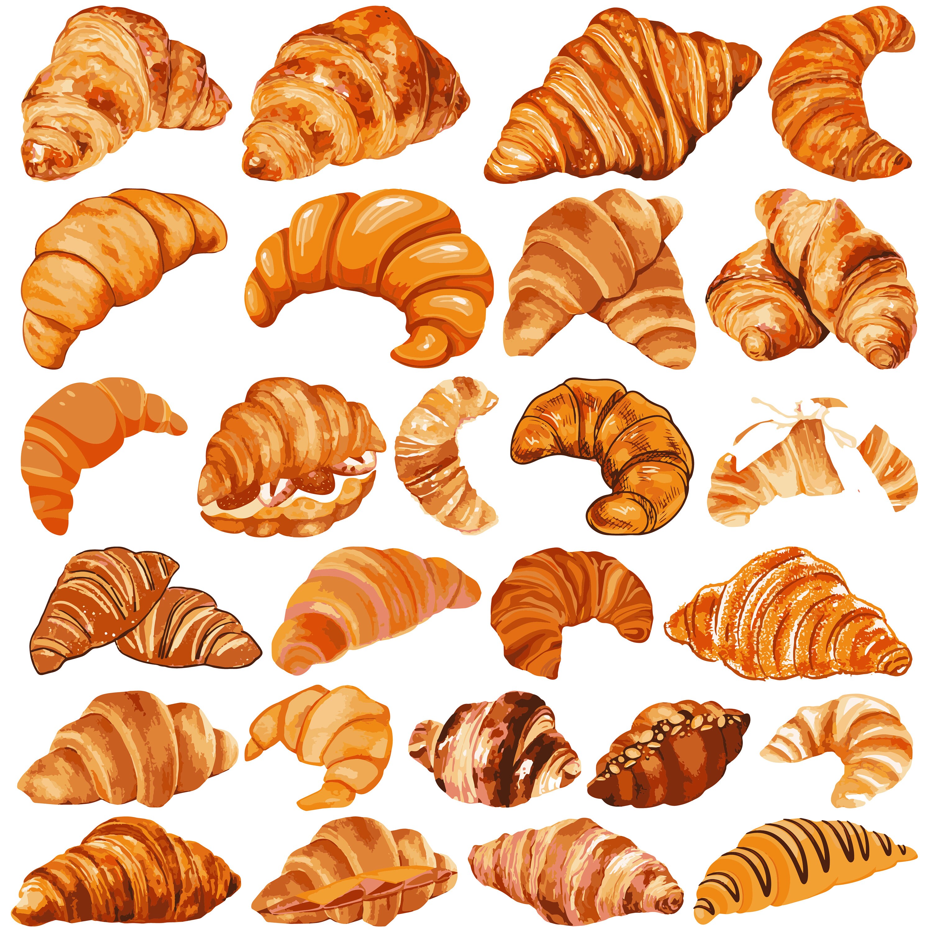 Croissant SVG Bundle, Croissant Png, Croissant Png, Croissant Eps ...