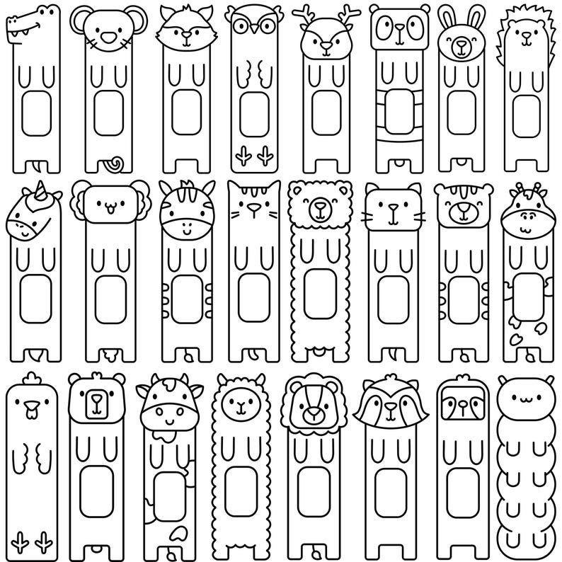 Animals Bookmark SVG Bundle, Rabbit Bookmark,bookmark Template ...