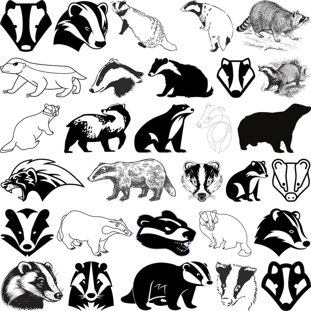 Badger SVG Bundle, Honey Badger Svg, Badger Monogram, Badger Cut Files ...