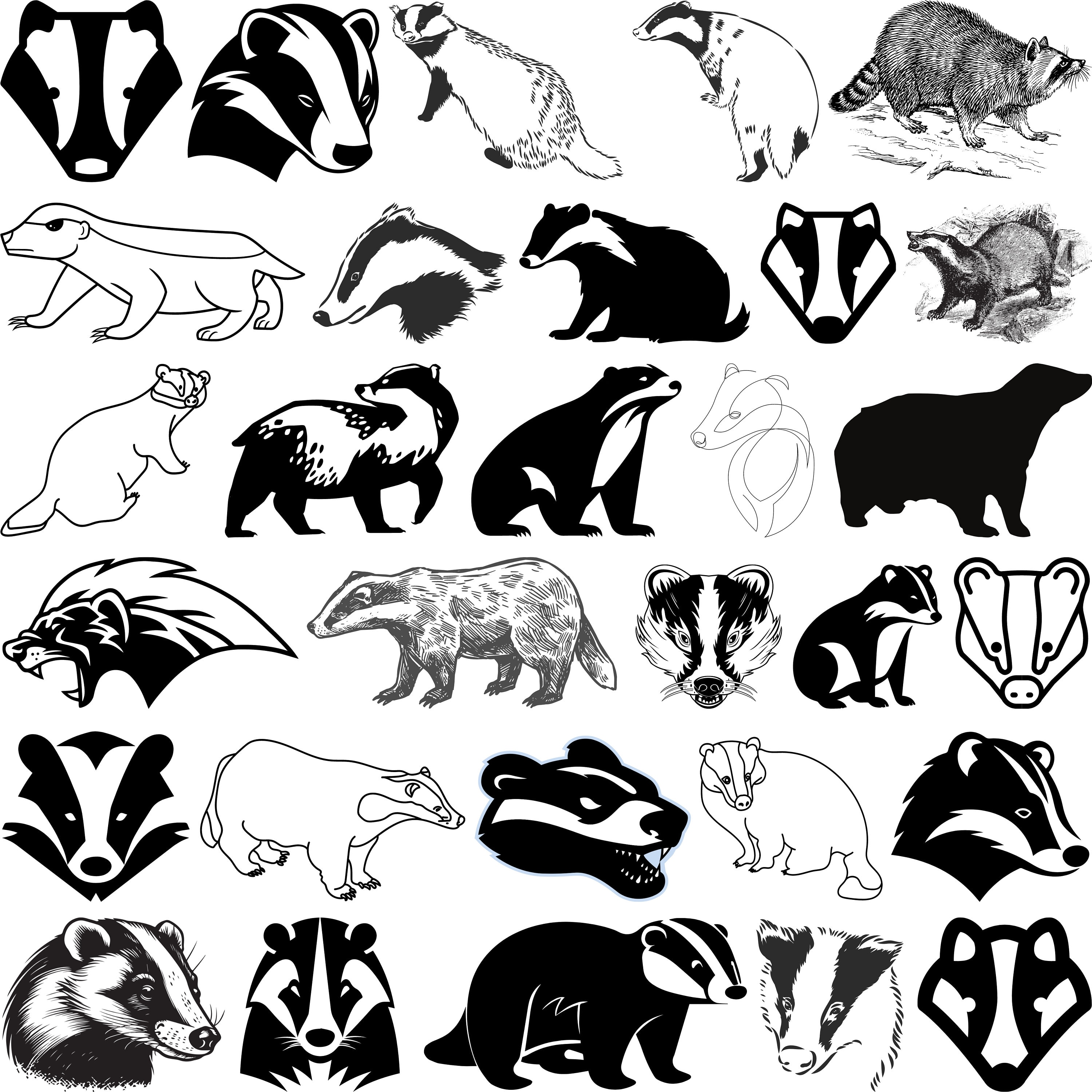 Badger SVG Bundle, Honey Badger Svg, Badger Monogram, Badger Cut Files ...