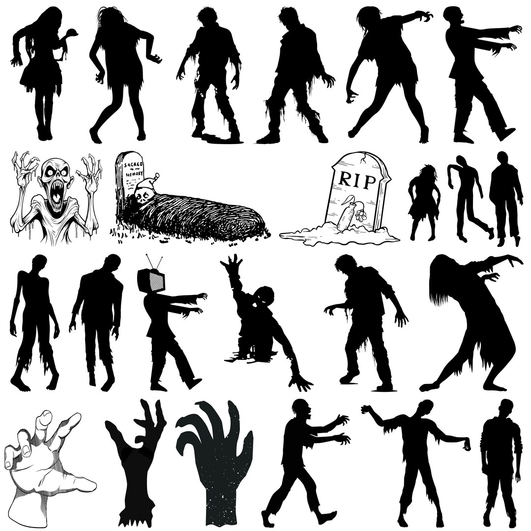 Zombie SVG Bundle, Zombie Monogram, Zombie Eps, Zombie Png, Zombie ...