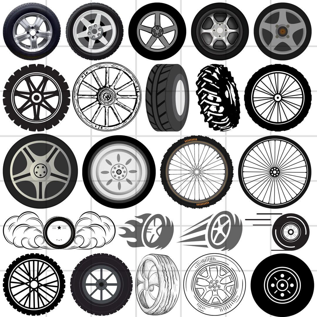 Wheels SVG Bundle, Wheels Vector, Wheels Cut Files, Wheels Silhouette ...