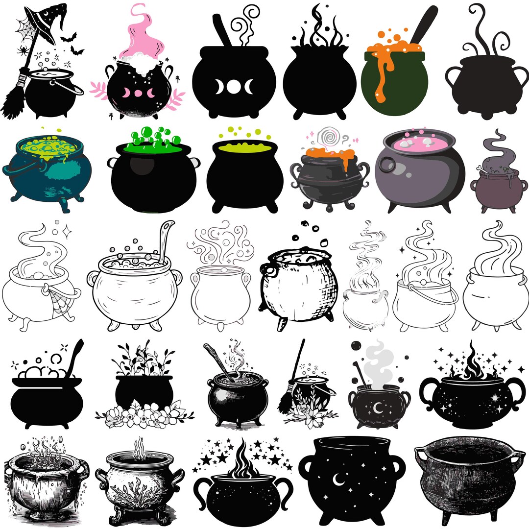 Cauldron SVG Bundle, Cauldron Clipart, Cauldron Silhouette, Cauldron ...