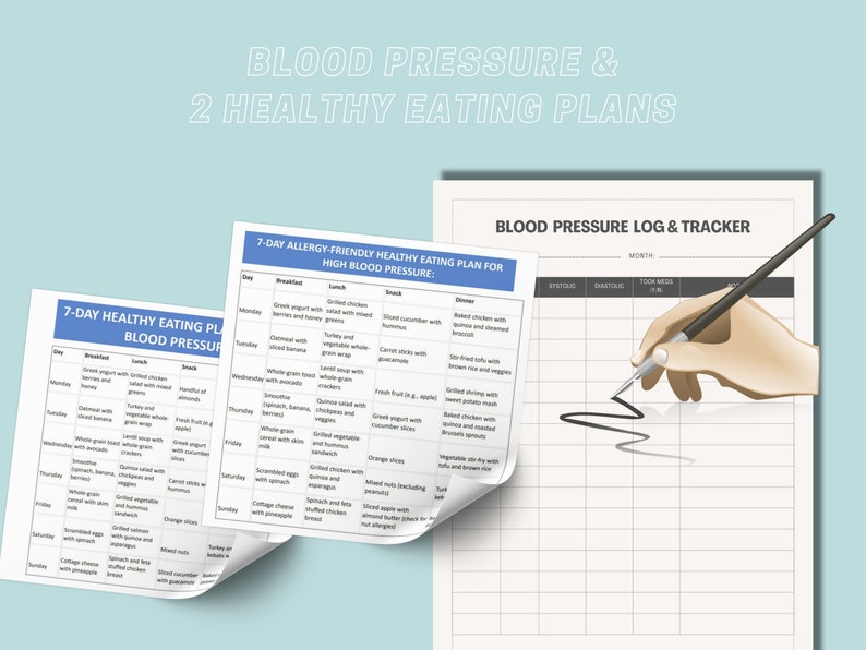 Blood Pressure Log and Tracker Printable Template | Hypotension | A4 ...