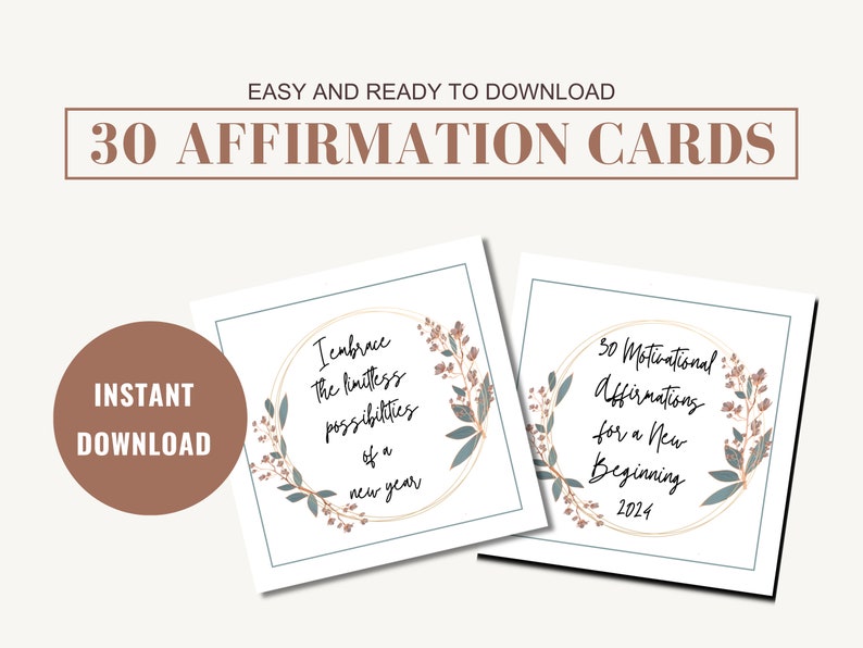 30 Motivational Affirmations for a New Beginning in 2024 - Etsy