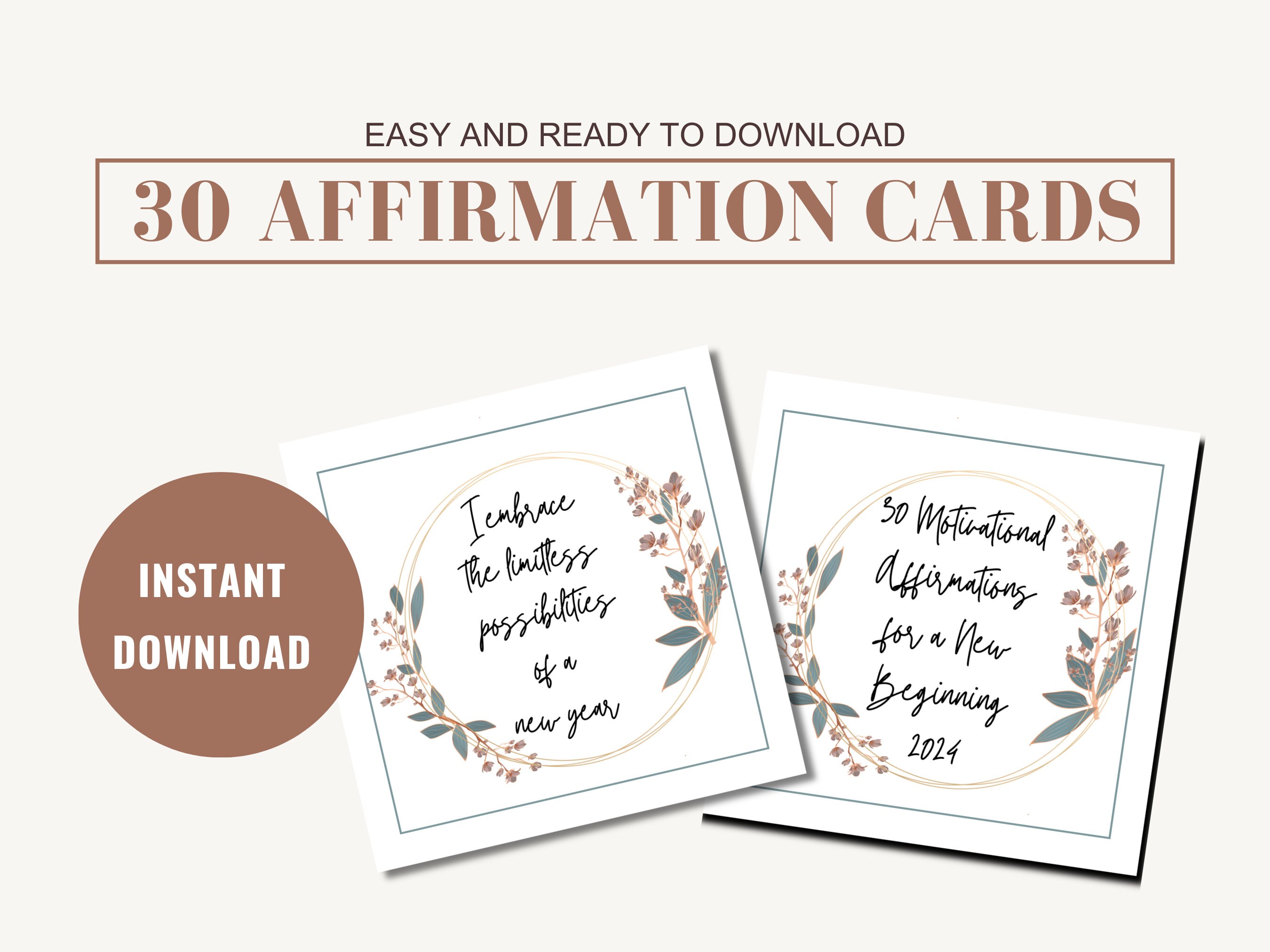 30 Motivational Affirmations for a New Beginning in 2024 - Etsy