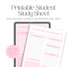 Study Schedule Planner Printable Organizer Minimal Pink Simple Everyday ...