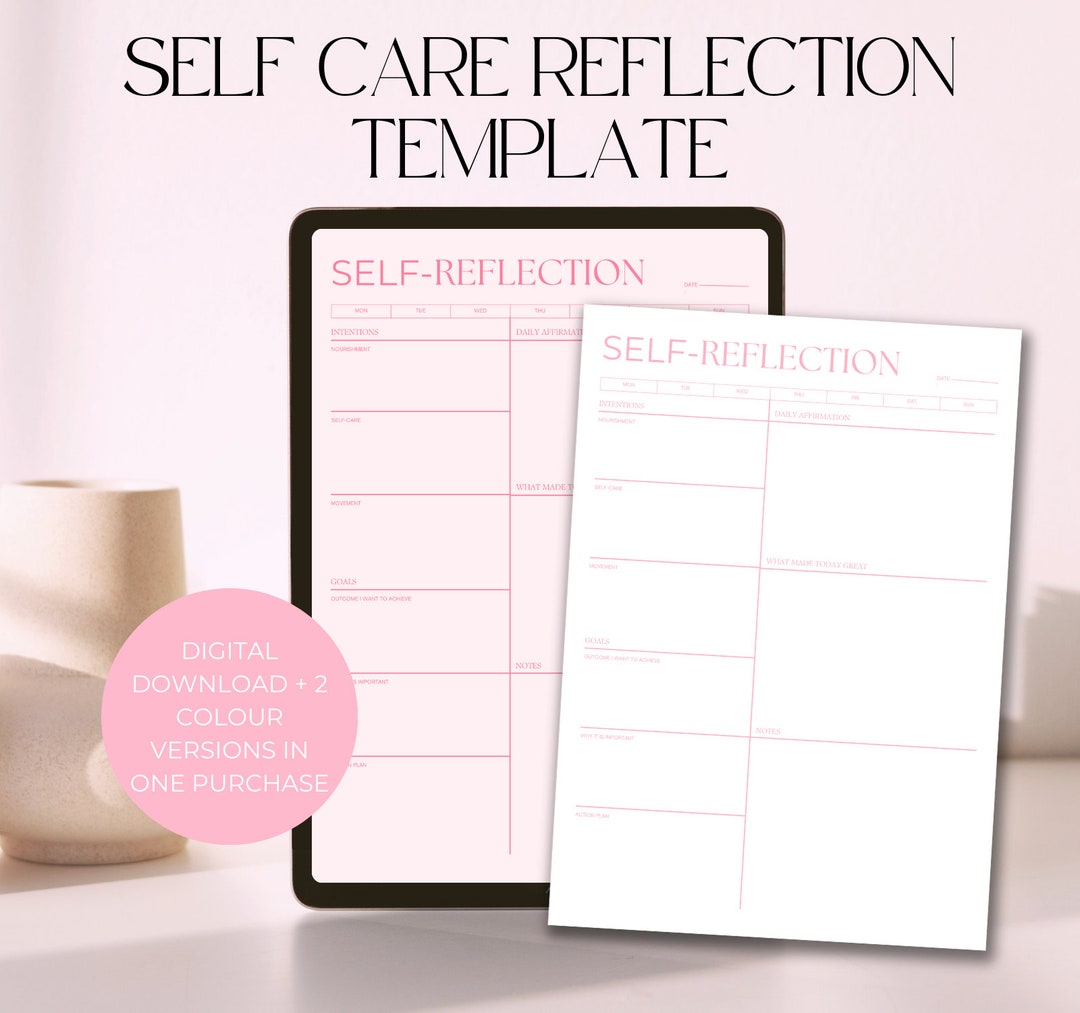 Pink Self Reflection Journal Template Sheet Planner Aesthetic ...