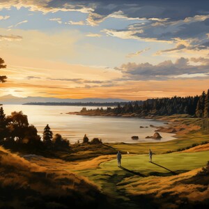 Golf Course Digital Landscape Art Print Collection - Instant Download ...