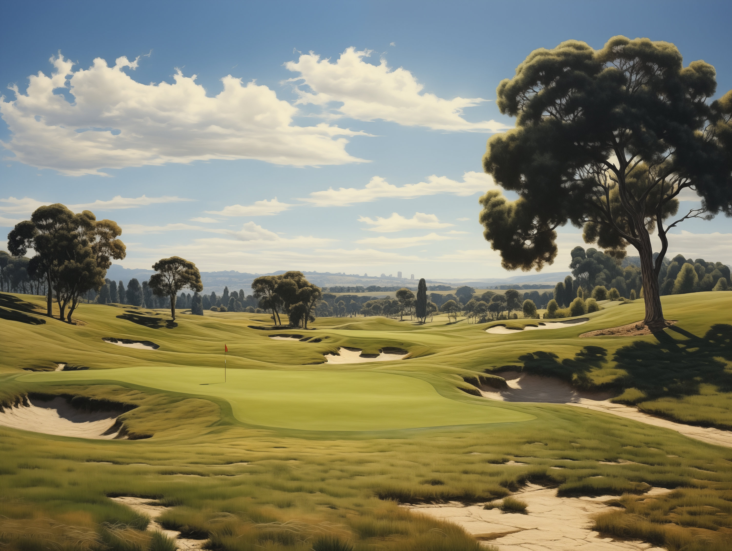 Golf Course Digital Landscape Art Print Collection - Instant Download ...