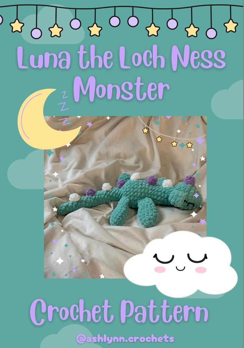 Luna the Lochness Monster | DIGITAL Crochet Pattern - Etsy