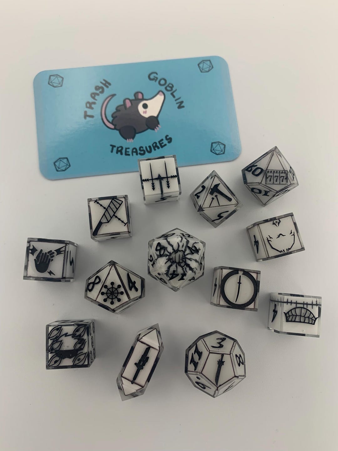 Black Flash Punch Sorcerer’s 13 Piece Anime Resin Dice Set for Dungeons ...