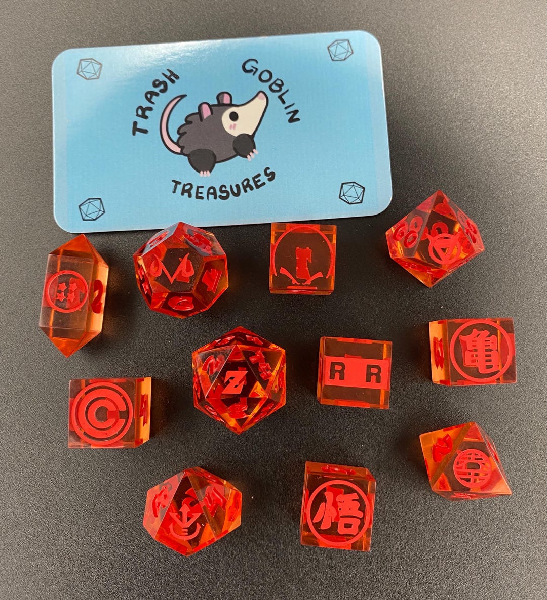 Wish Orb Fighters 11 Piece Anime Resin Dice Set for Dungeons and ...