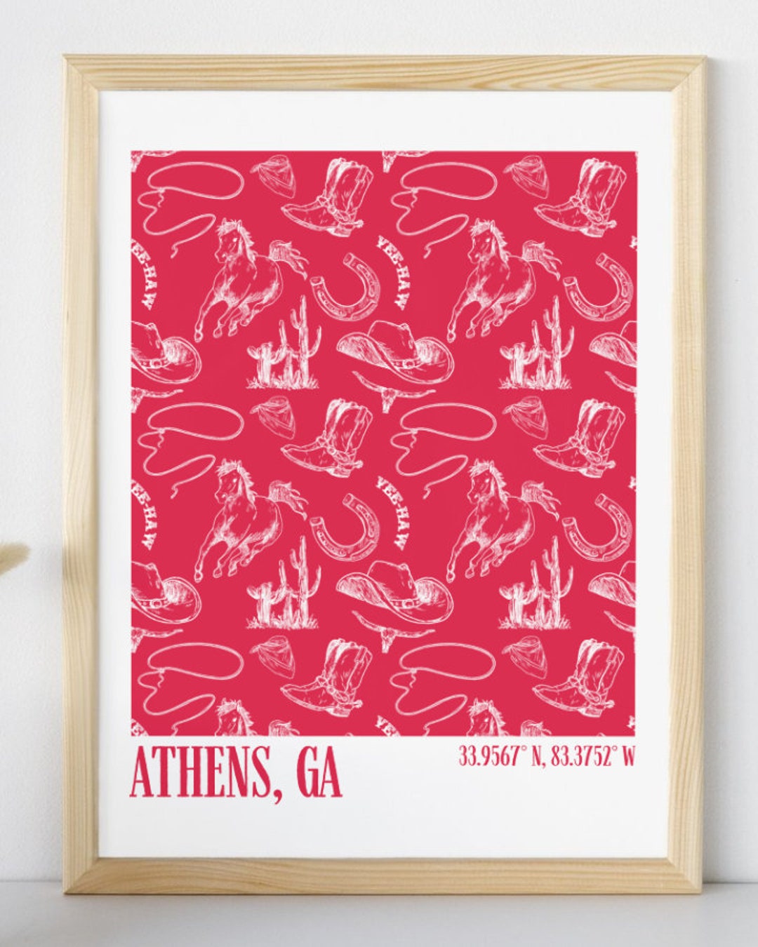 University of Georgia | Coordinates Poster | Cowboy Cowgirl | Dorm ...