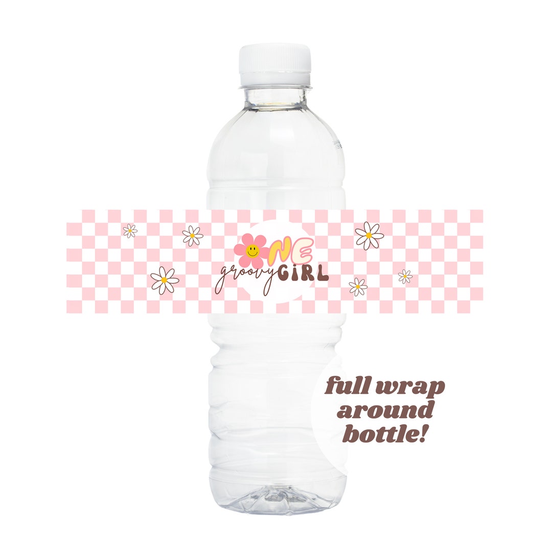 Water Bottle Label ONE Groovy Girl, Boho Birthday Party Labels, Daisy ...