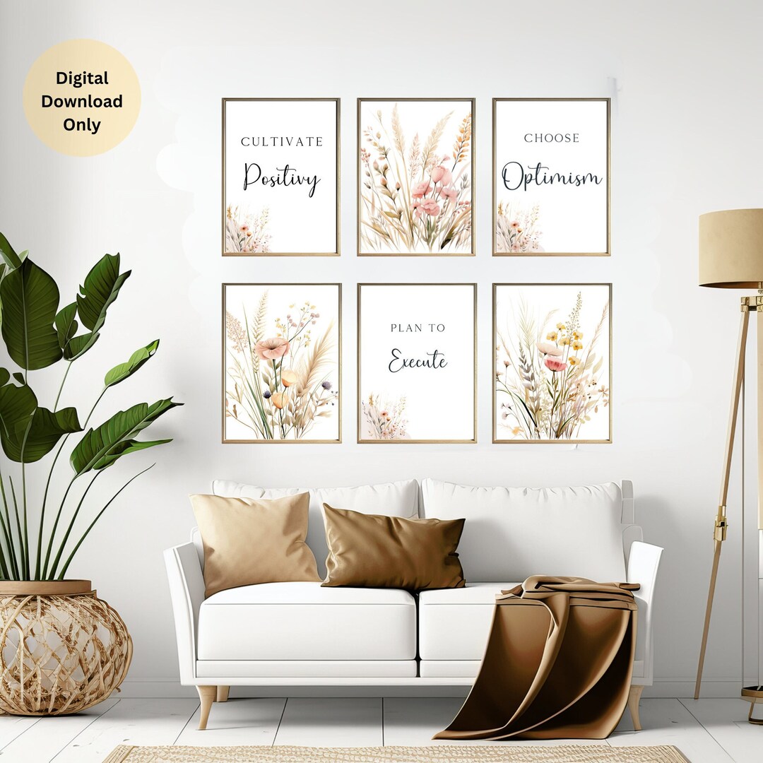 Positivity Optimism Execute a Work From Home 6 Piece Instant Download ...