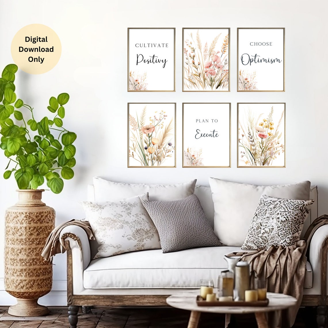 Positivity Optimism Execute a Work From Home 6 Piece Instant Download ...