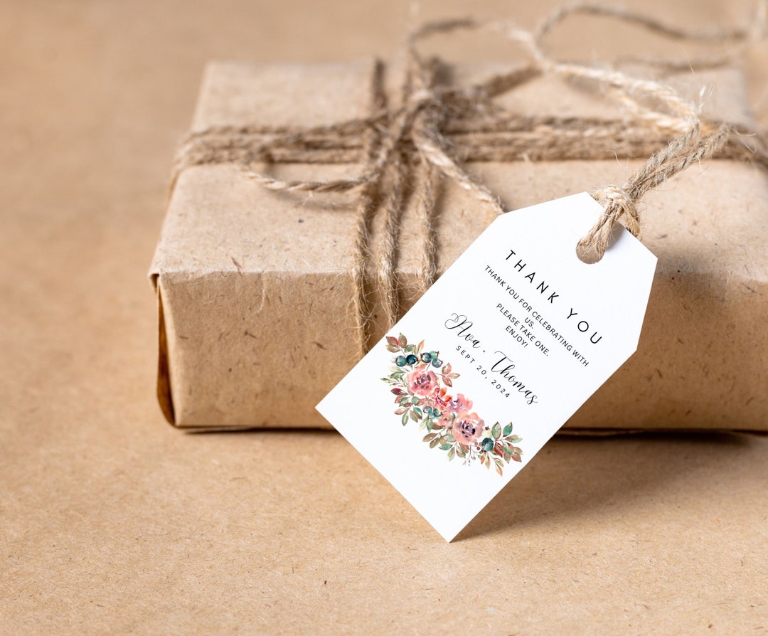 Printable Wedding Favor Tag L Floral Favor Tag L Customizable Favor Tag ...