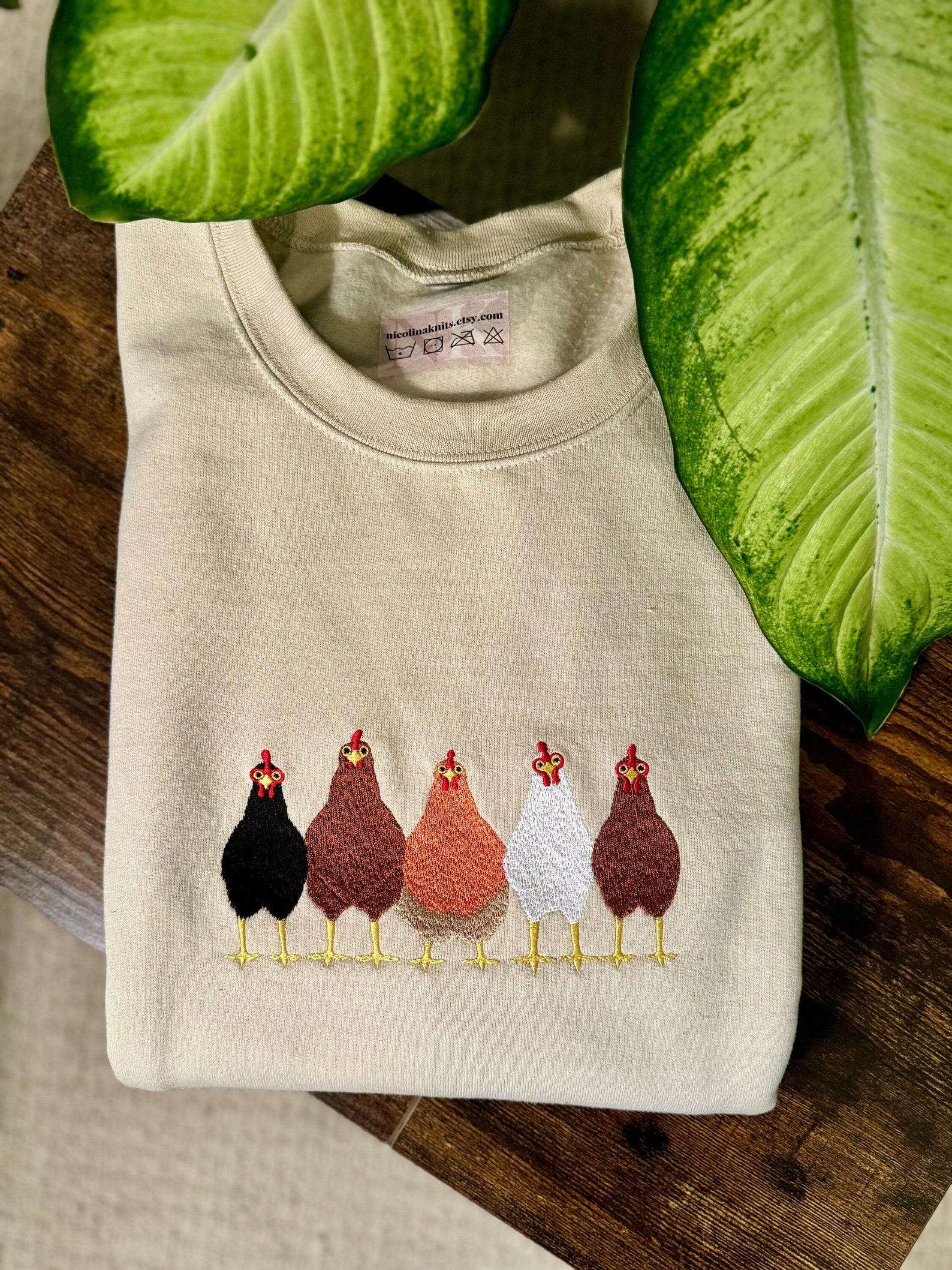 Embroidered Sweater | Chicken Embroidered Sweater - Etsy