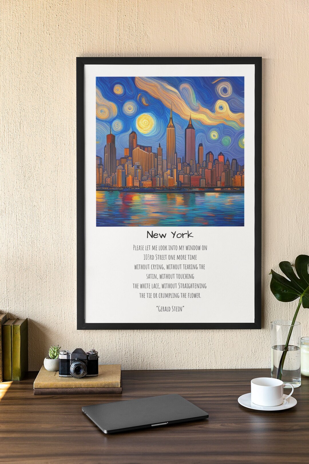 Starry Dreams of New York: Van Gogh-inspired Skyline Poster With New ...