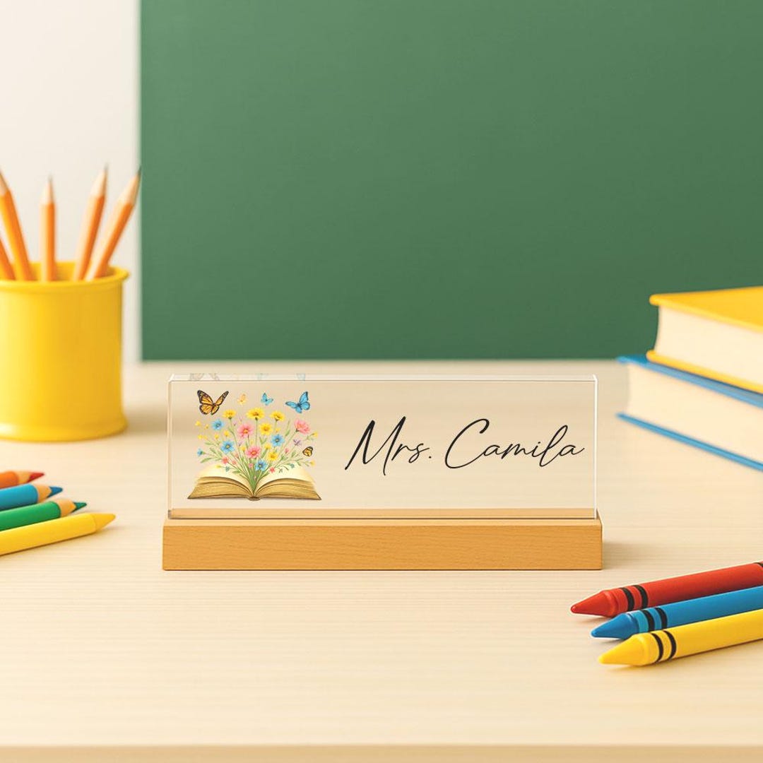 Personalized Name Plate for Teacher, Custom Teacher Desk Sign, Teacher ...