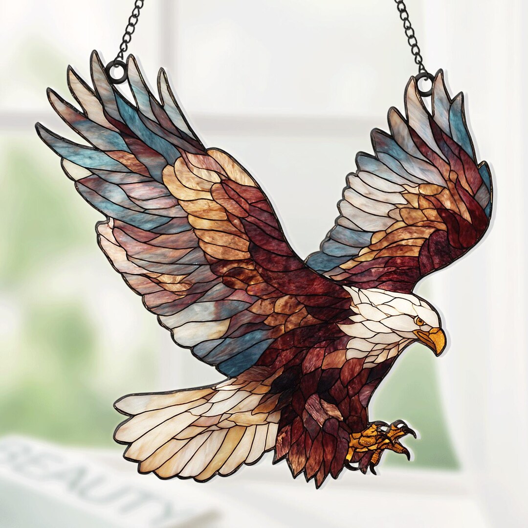 Eagle Suncatcher, Bald Eagle Window Hanging, Eagle Home Decor, Eagle ...