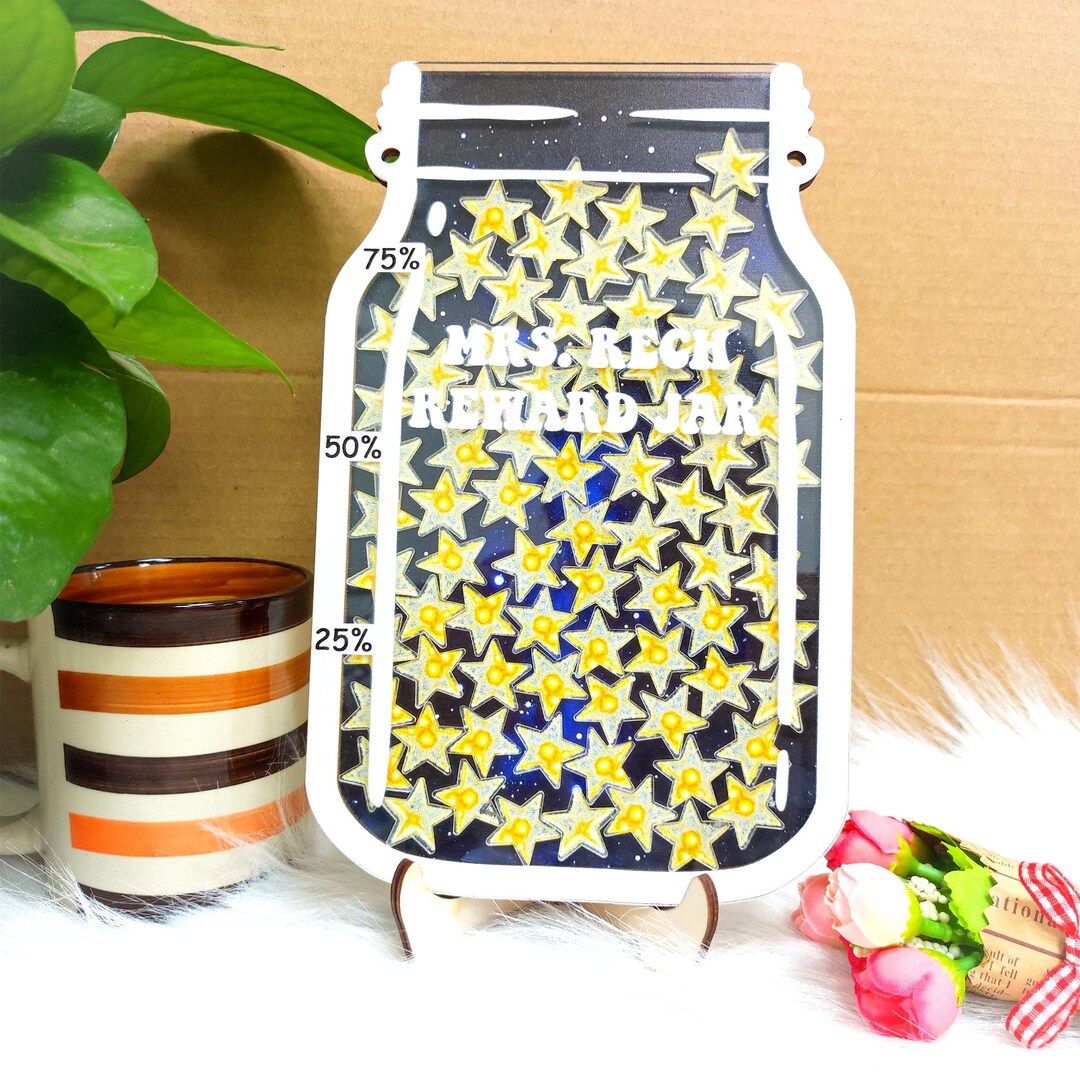 Personalized Star Reward Jar Classroom Teacher, Custom Galaxy Classroom ...