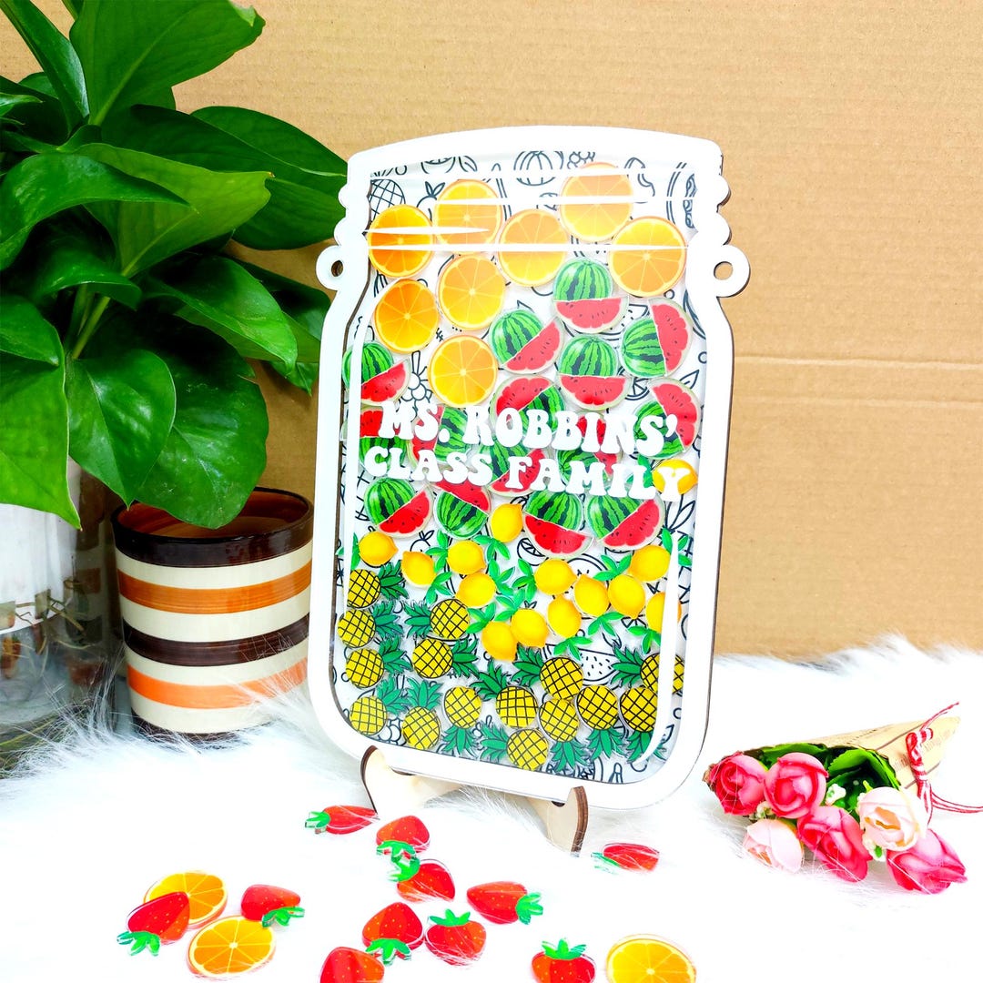 Personalized Fruits Reward Jar Classroom Teacher, Custom Classroom ...