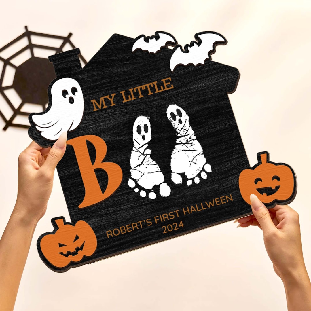 Baby Footprint Halloween DIY Crafts, DIY Footprint Sign, Footprint ...