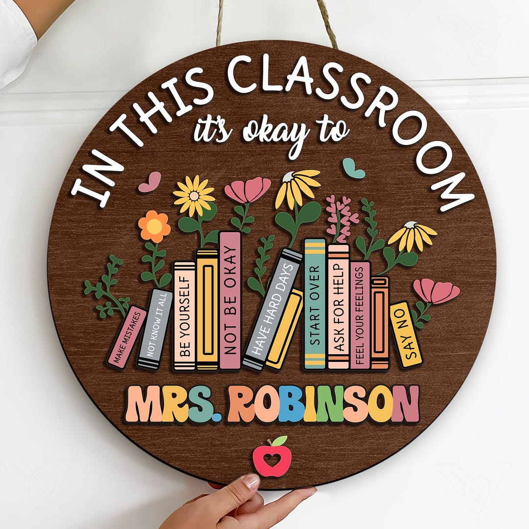 Custom Classroom Door Sign, Classroom Door Hanger, Back to School Gift ...