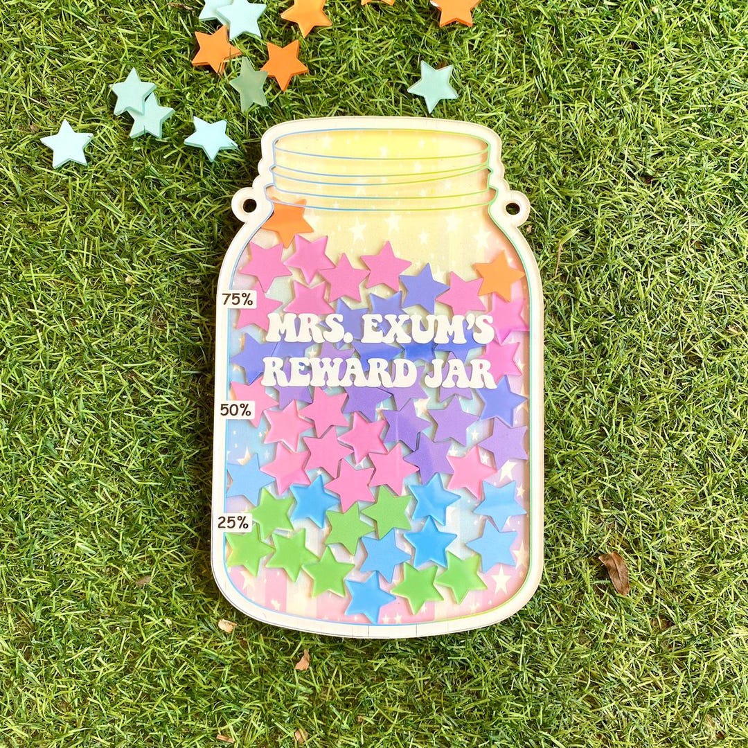 Star Reward Jar, Custom Teacher Reward Jar, Classroom Reward Jar Star ...