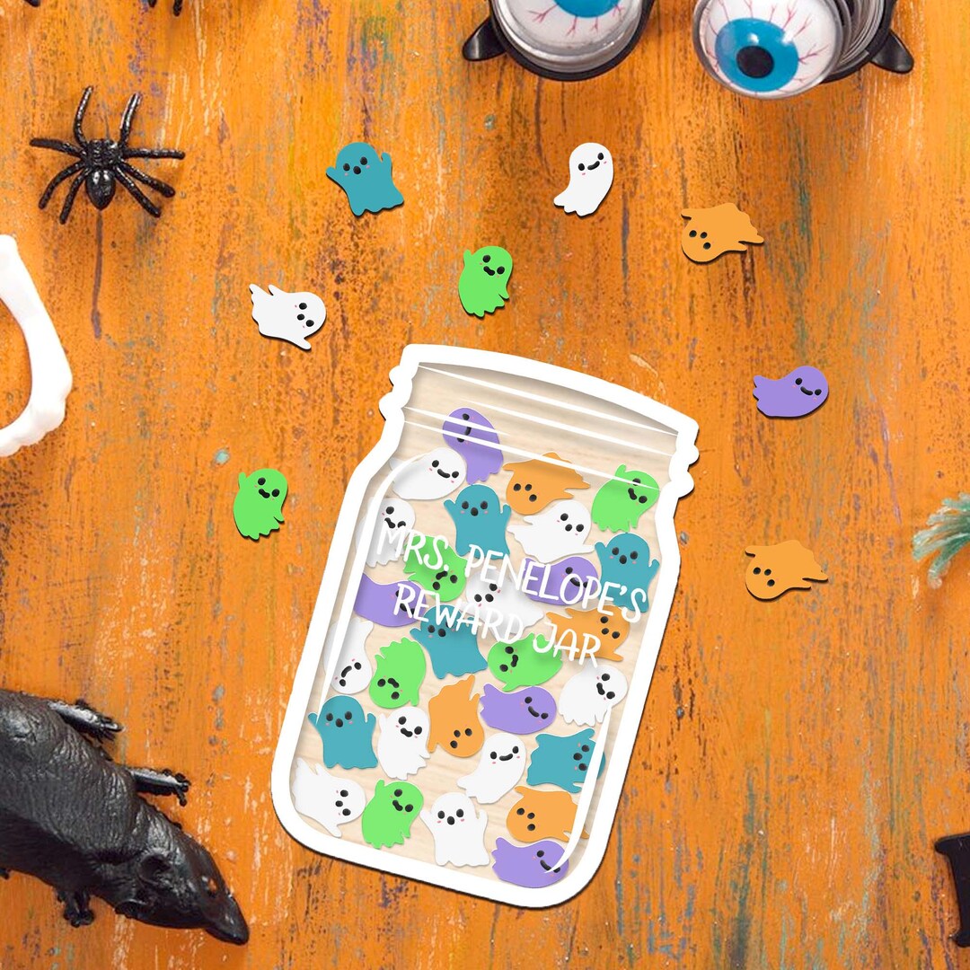 Custom Halloween Reward Jar, Halloween Tokens Reward Jar, Custom ...