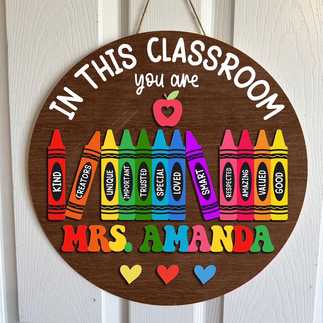 Personalized Classroom Door Sign, Classroom Door Hanger, Back to School ...