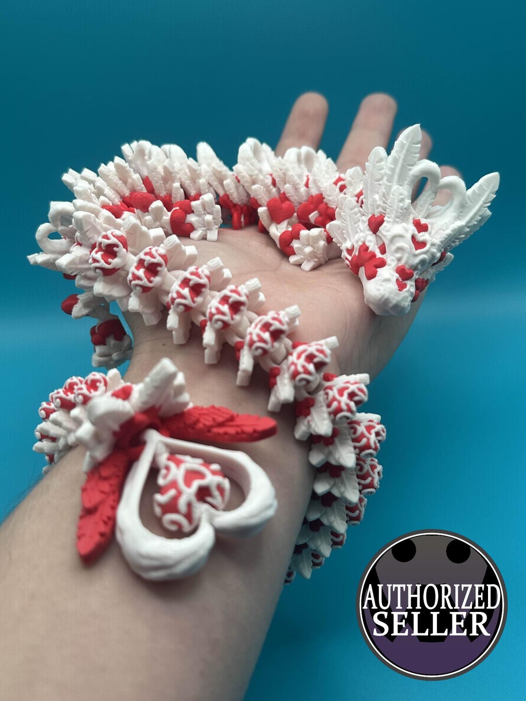 Valentine Dragon Heart Dragon Articulating Fidget Valentine's Dragon ...