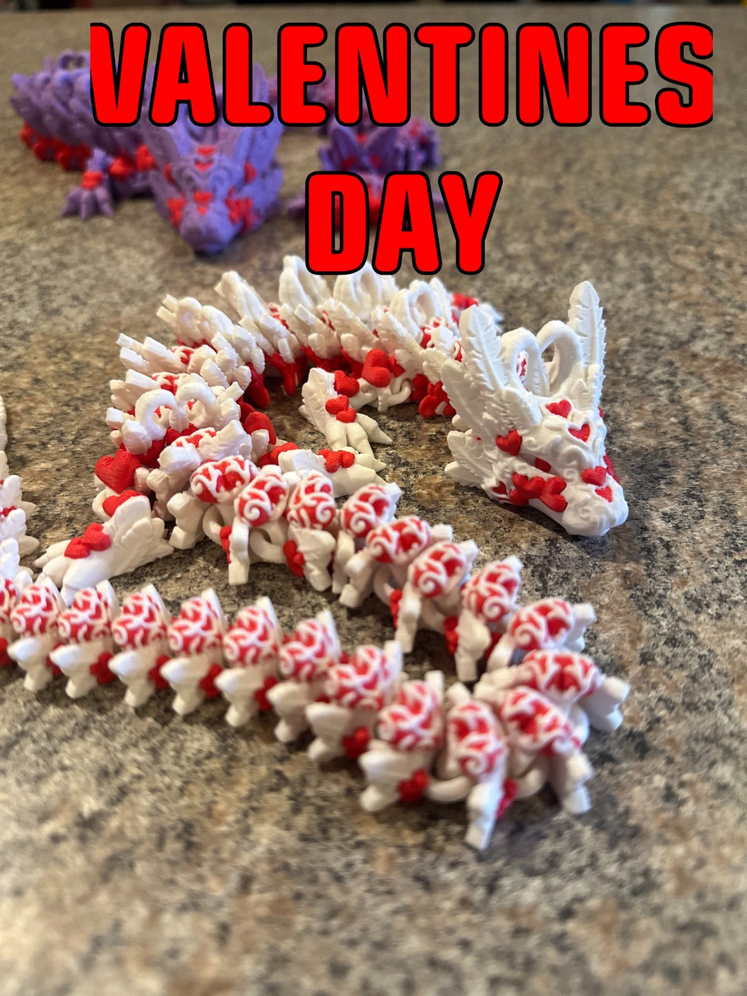 Valentine Dragon Heart Dragon Articulating Fidget Valentine's Dragon ...