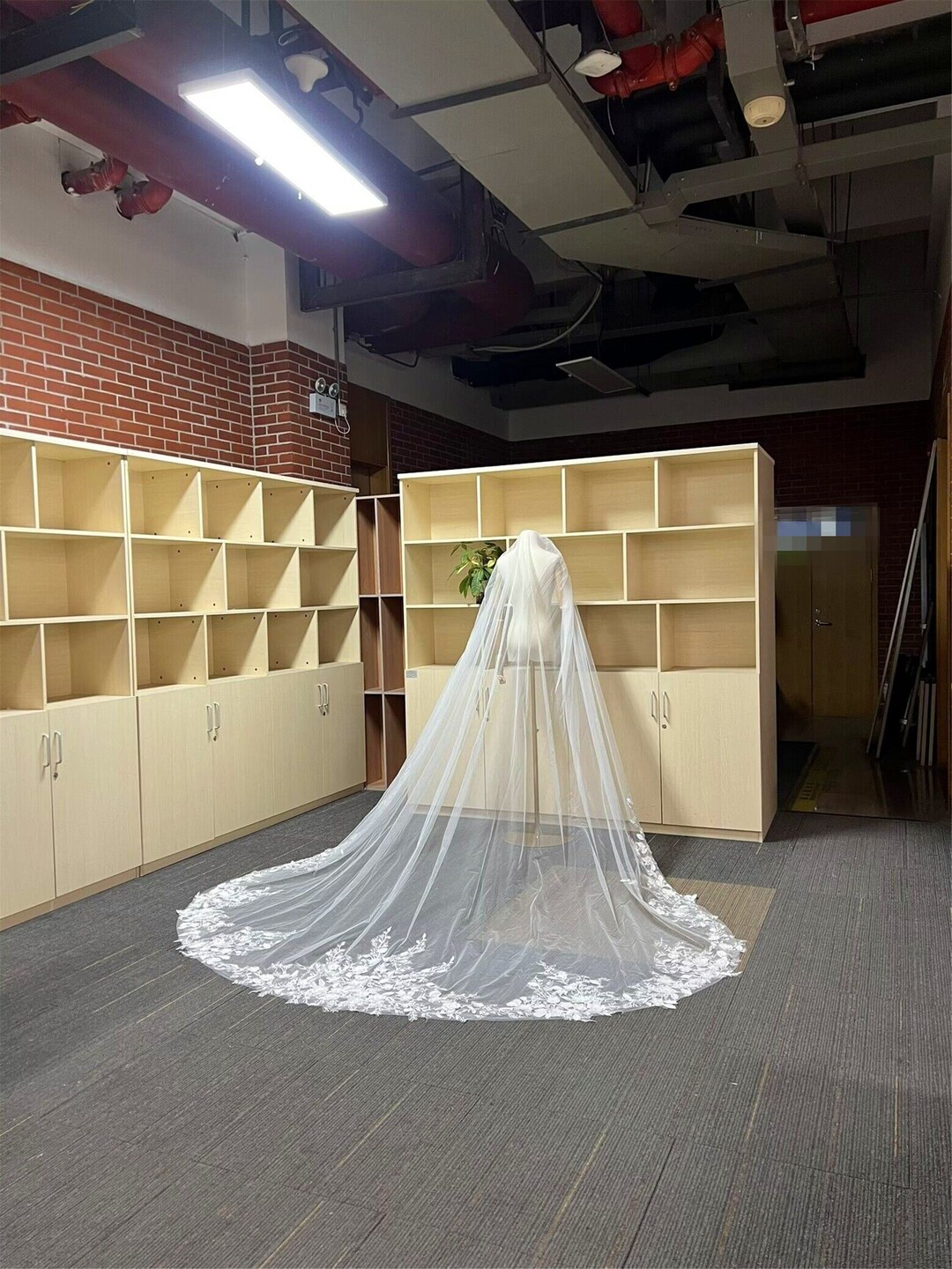 Cathedral Veil,wedding Veil Cathedral,veil With Pearls,3 D Floral Veil ...