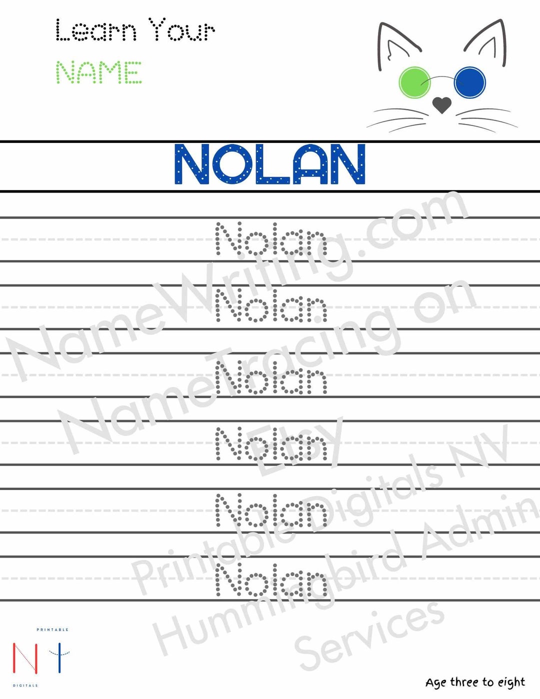 Nolan Name Tracing Worksheet for Preschool Kids Homeschool Prek ...