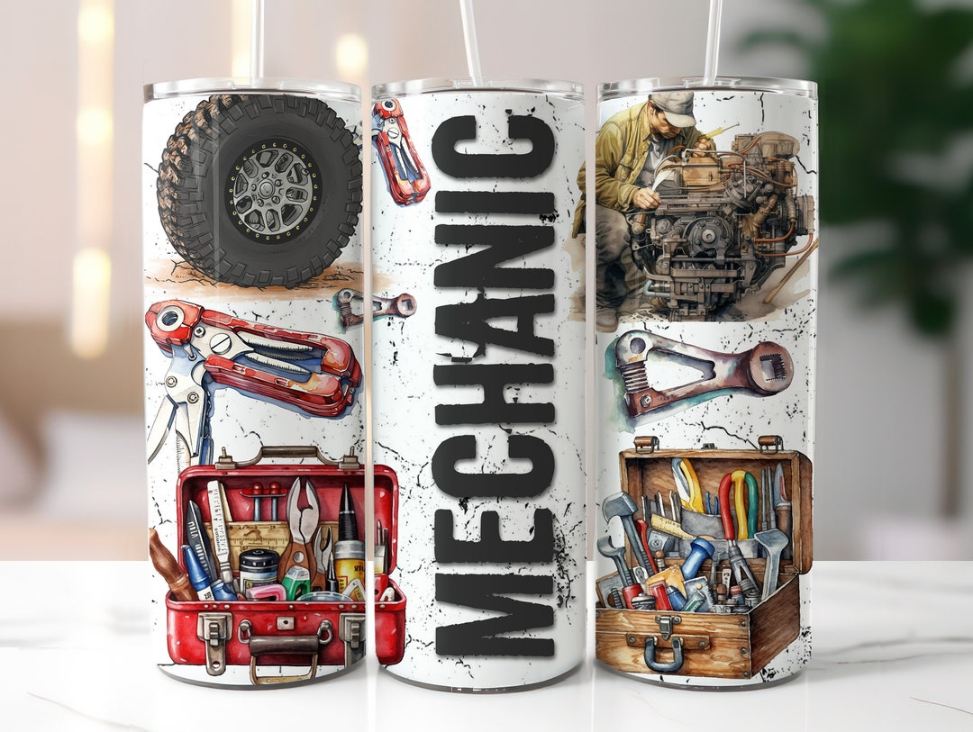 Mechanic 20oz Skinny Tumbler Wrap, Sublimation Design, Digital Download ...
